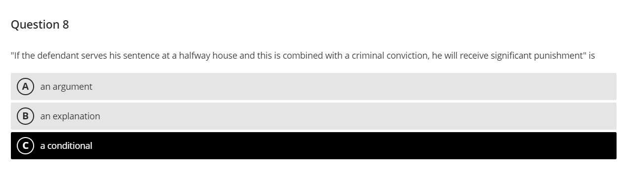Solved Question 8"If the defendant serves his sentence at a | Chegg.com