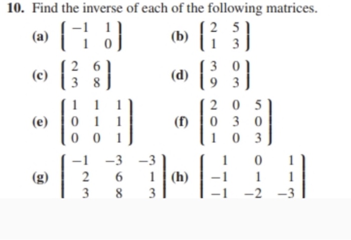 Solved 1. Which of the matrices that follow are elementary | Chegg.com