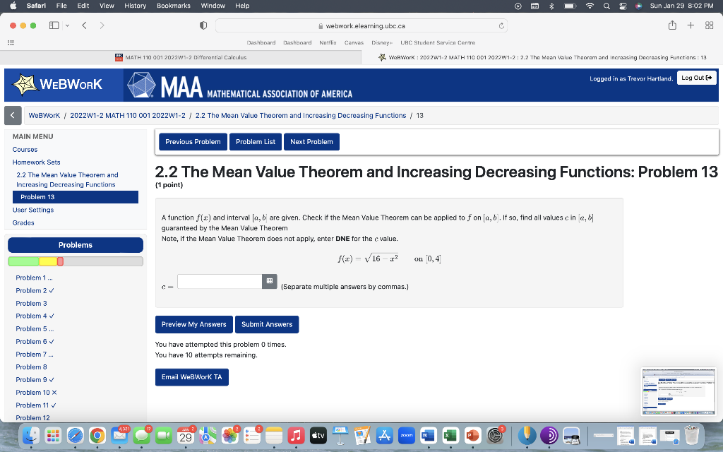 Solved A function f(x) and interval [a,b] are given. Check | Chegg.com