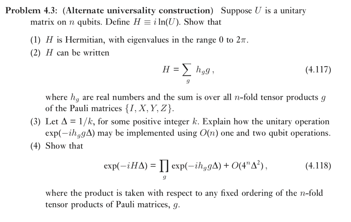 Problem 4.3: (Alternate universality construction) | Chegg.com