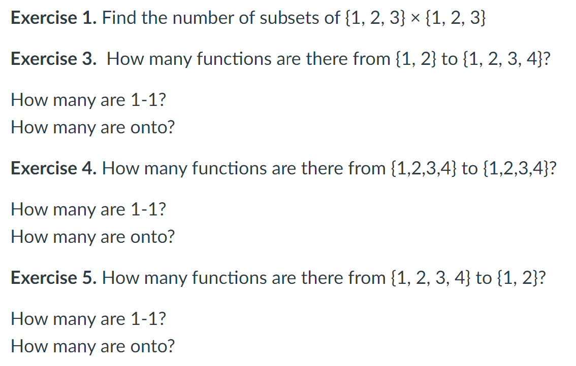 Solved Exercise 1 . Find the number of subsets of | Chegg.com