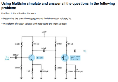 Solved Using Multisim simulate and answer all the questions | Chegg.com