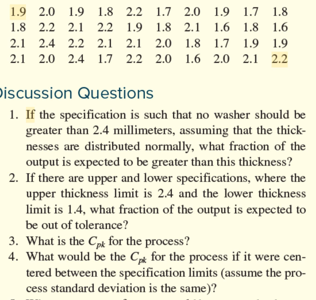 Solved 1.9 2.0 1.9 1.8 2.2 1.7 2.0 1.9 1.7 1.8 2.2 2.1 2.2 | Chegg.com