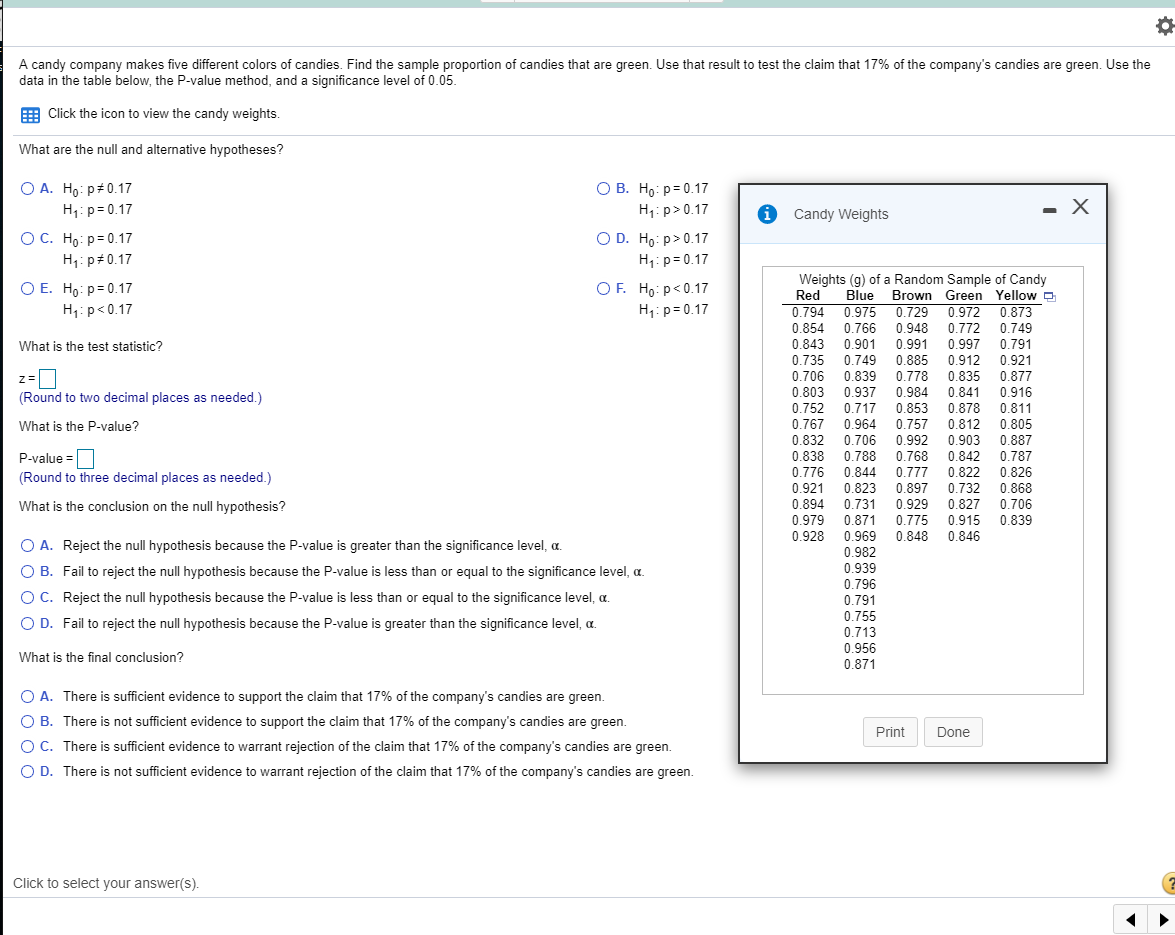 Solved A candy company makes five different colors of | Chegg.com