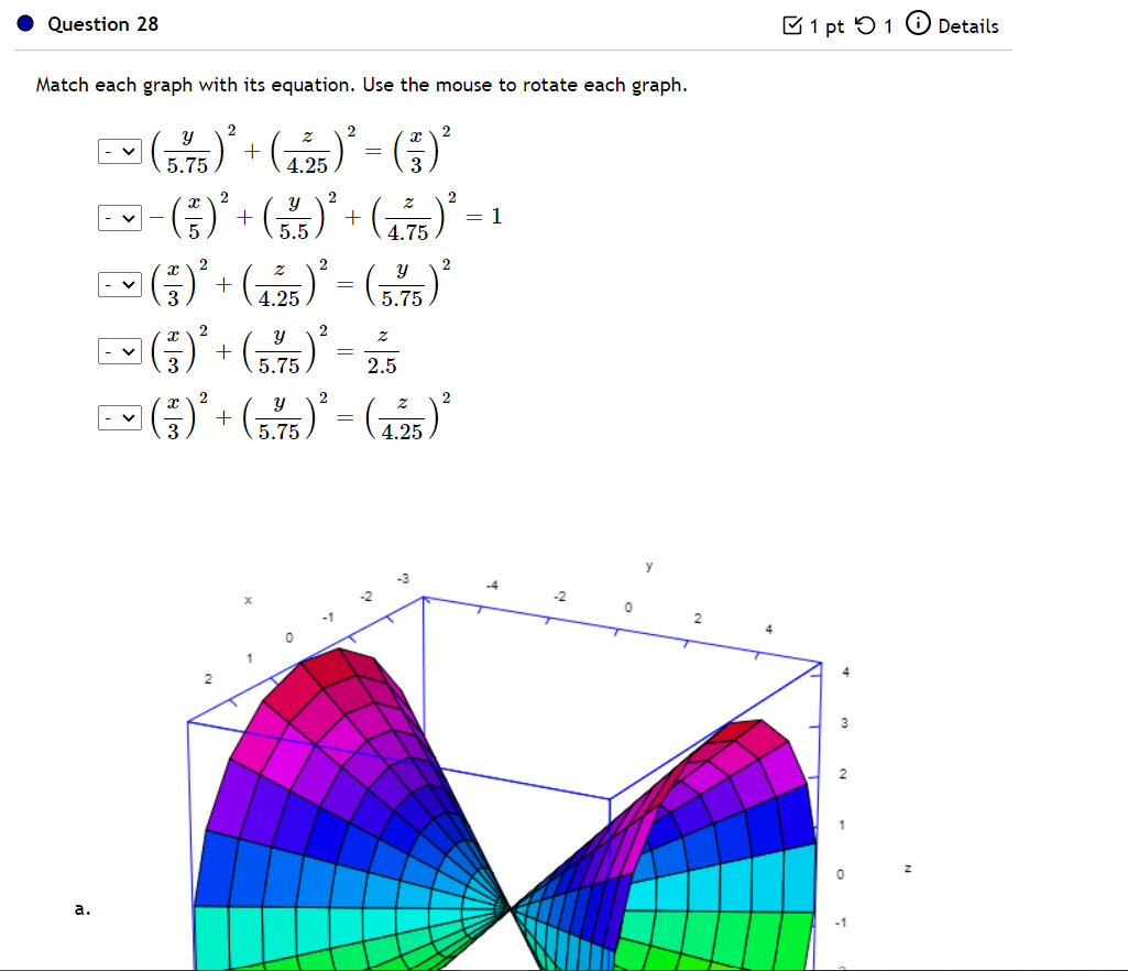 Solved Question 28 1 pt 1 0 Details Match each graph with | Chegg.com