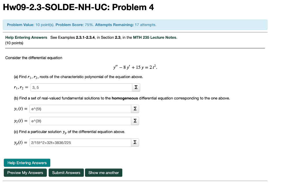 Solved Hw09-2.3-SOLDE-NH-UC: Problem 4 Problem Value: 10 | Chegg.com