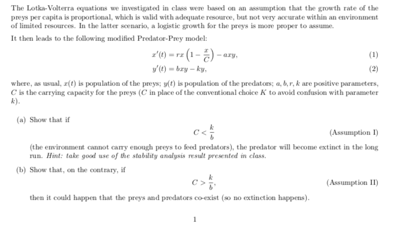 Solved Answer (a) and (b). Use stability analysis to | Chegg.com
