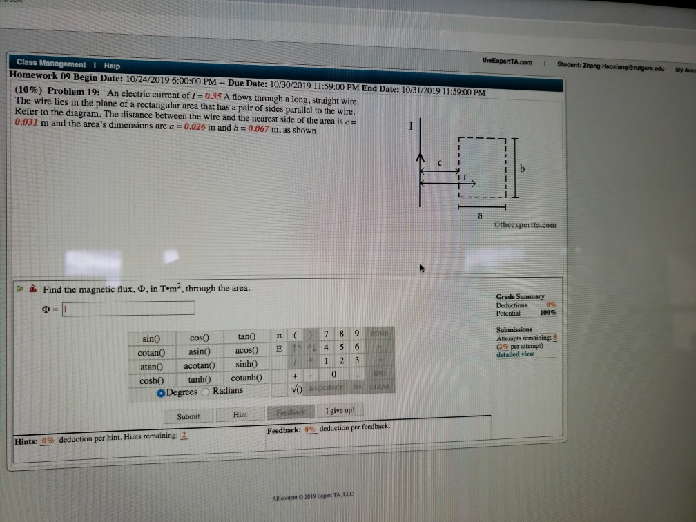 Solved theExpertTA.com Student: Zhang. Haoxiang rutgers.edu | Chegg.com