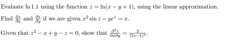 Solved Evaluate Ln11 Using The Function Zlnx−y1 Using 8690