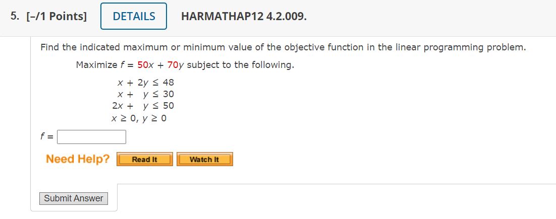 Solved Find the indicated maximum or minimum value of the | Chegg.com