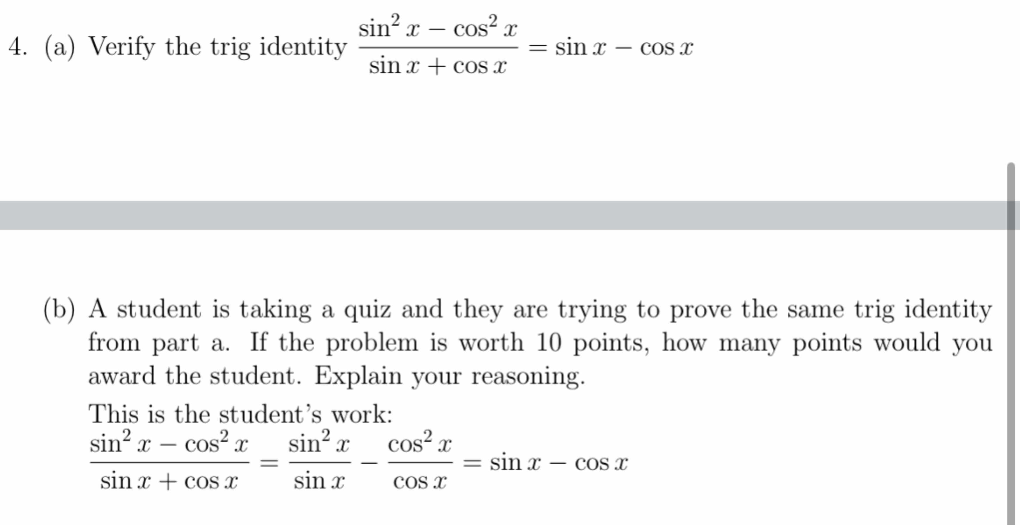 Solved (b) ﻿A student is taking a quiz and they are trying | Chegg.com