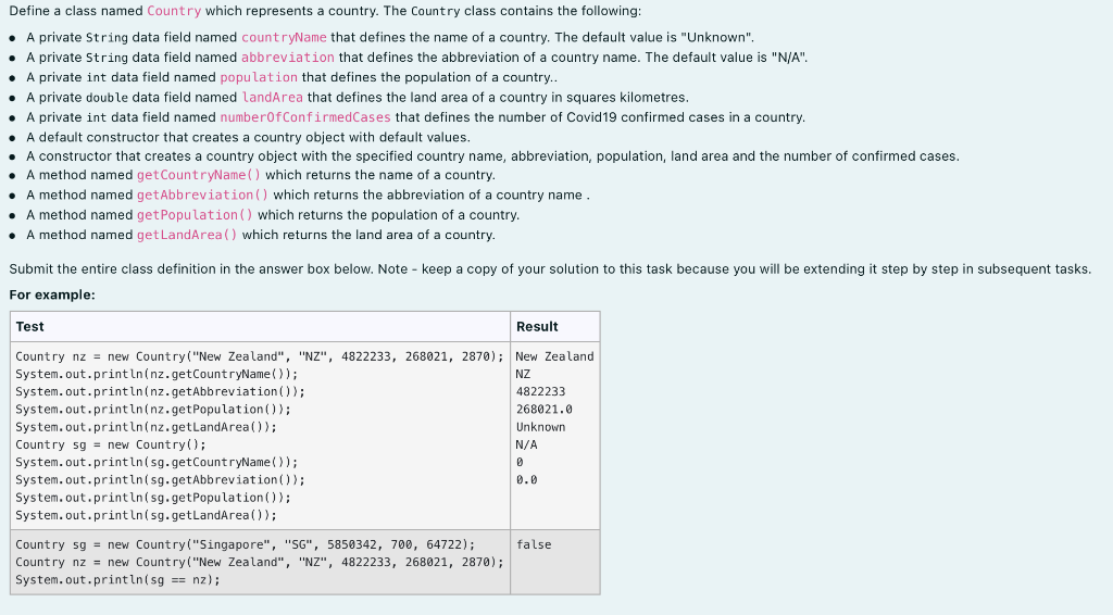 Solved Define A Class Named City Which Represents A City