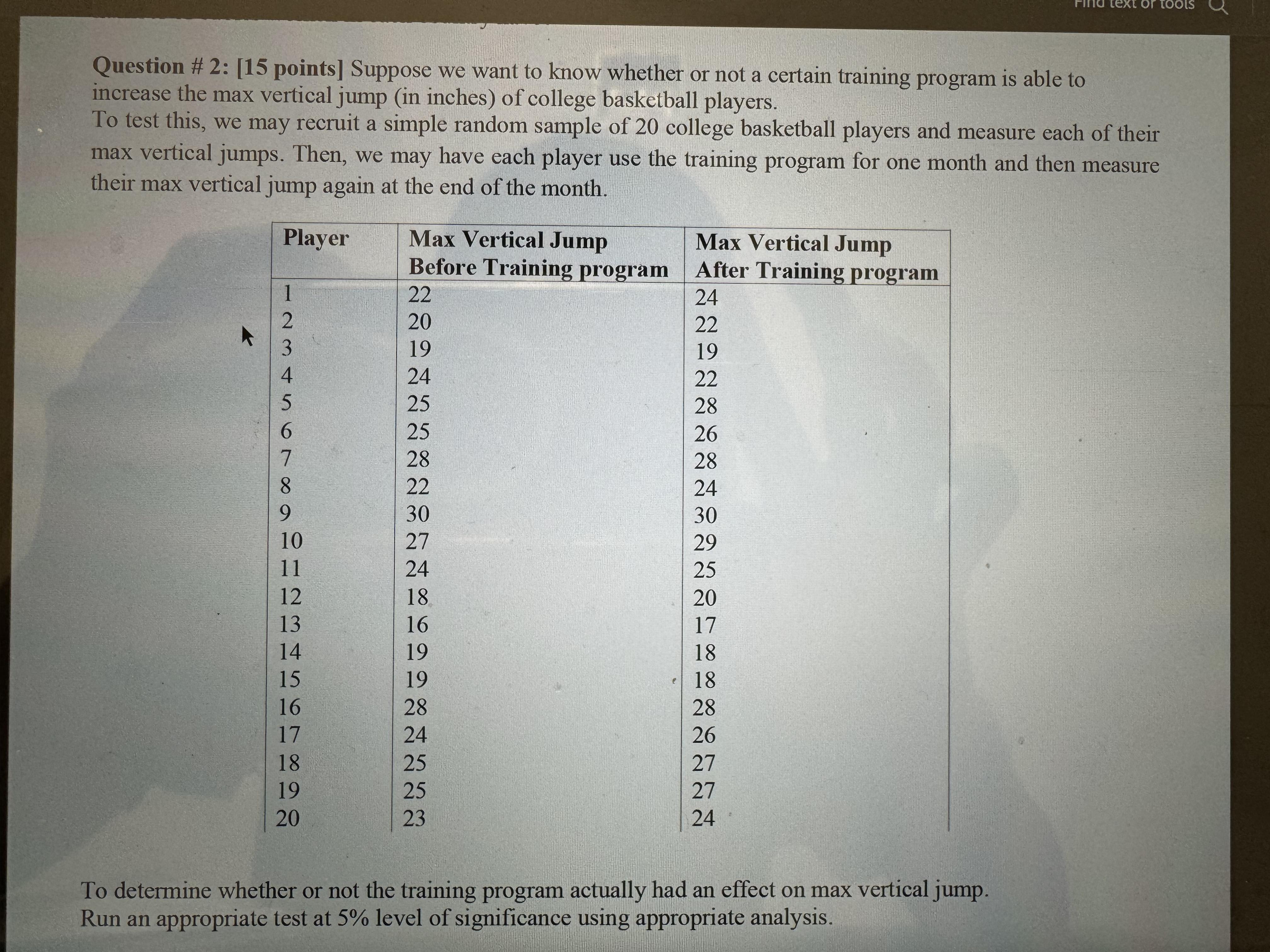 Solved Question \# 2: [15 points] Suppose we want to know | Chegg.com