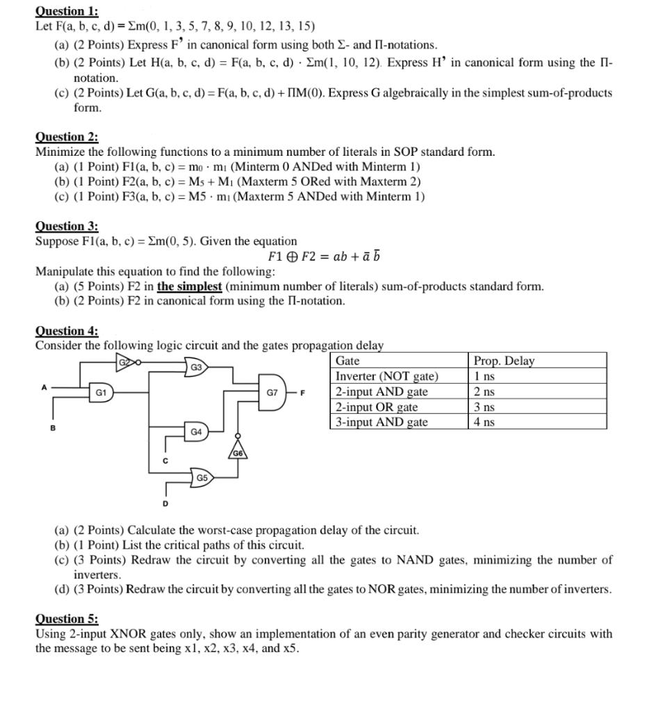 Solved Question 1: Let | Chegg.com