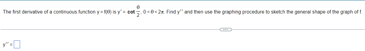 Solved The first derivative of a continuous function y=f(θ) | Chegg.com