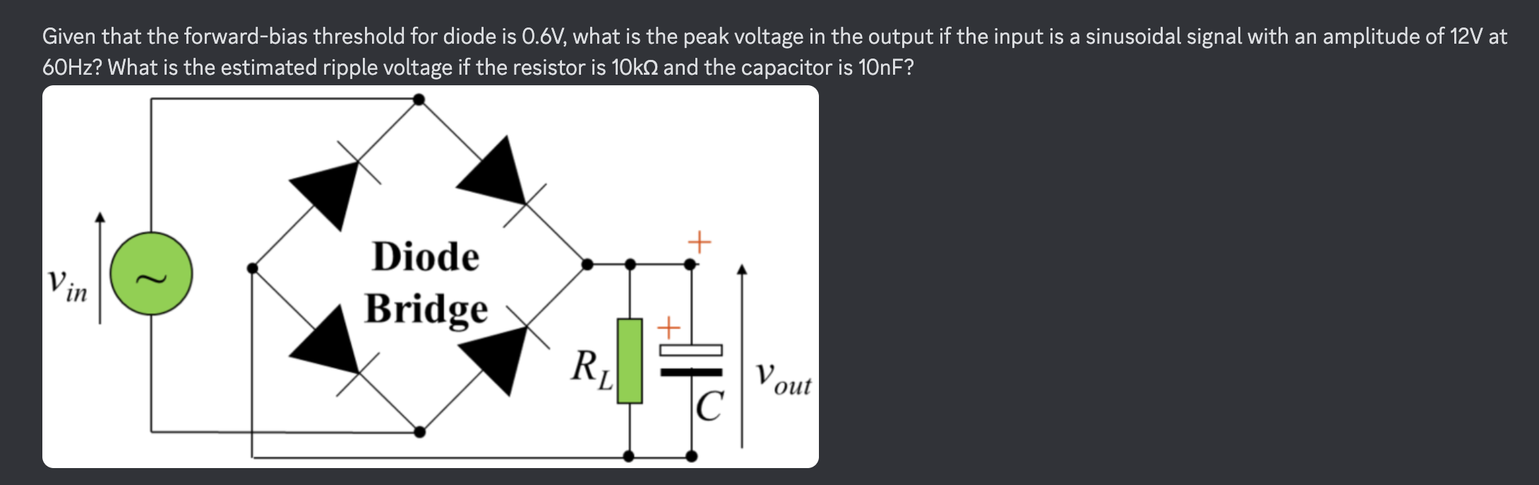 Solved Given that the forward-bias threshold for diode is | Chegg.com