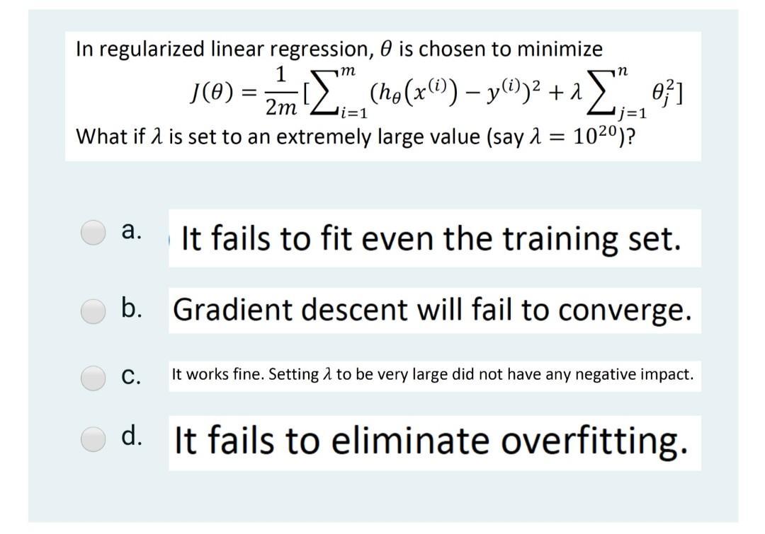 Solved If regularized logistic regression is being used, | Chegg.com