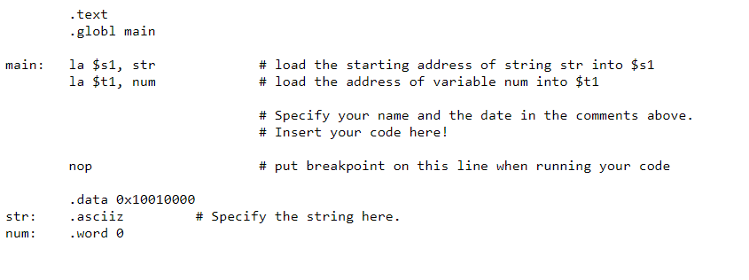 Solved Use Mars Write Simulate Mips Assembly Language Program Count Number Words C Style