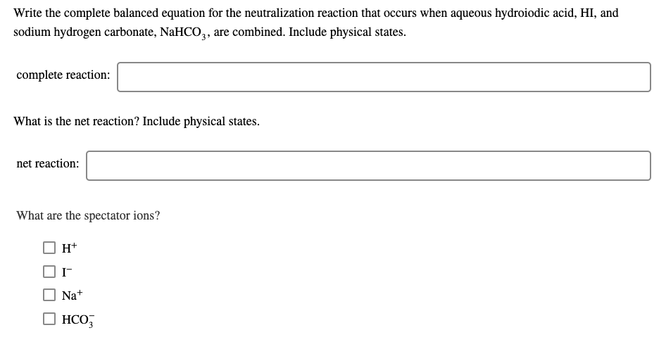 Solved Write the complete balanced equation for the | Chegg.com