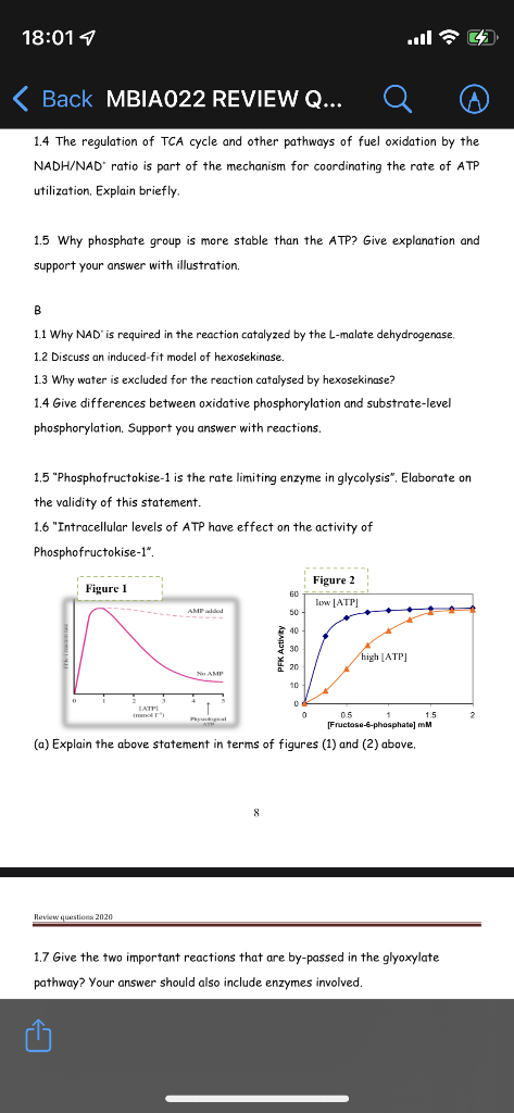 Solved 1.4 The regulation of TCA cycle and other pathways of | Chegg.com