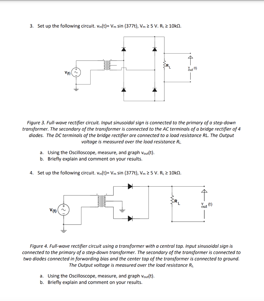 Solved 3. Set up the following circuit. vin | Chegg.com