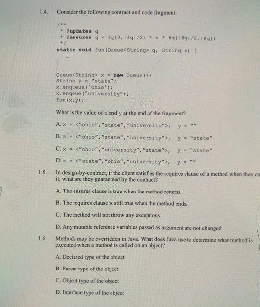 Solved 1.4. Consider the following contract and code | Chegg.com