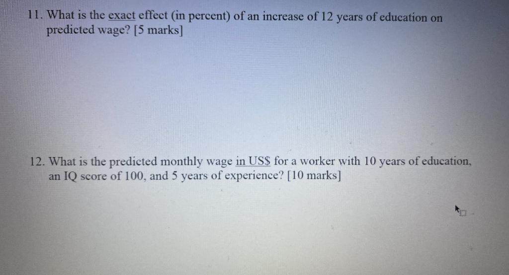 Solved Part 3: Interpretation of OLS regression Consider the | Chegg.com