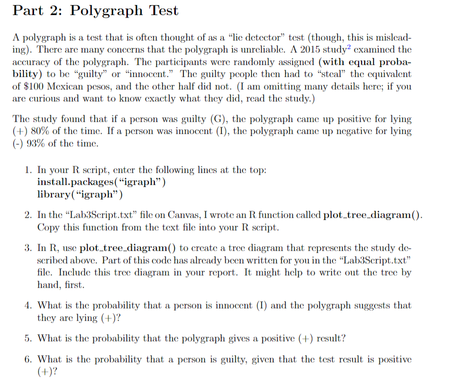 Solved A polygraph is a test that is often thought of as a | Chegg.com