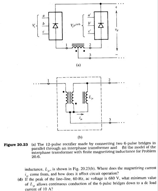 Solved , 20.6 Figure 20.23(a) shows a 12-pulse rectifier | Chegg.com