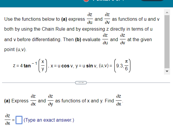 Solved Use the functions below to (a) ﻿express delzdelu ﻿and | Chegg.com