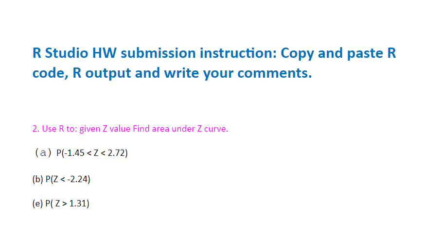 Solved R Studio HW submission instruction: Copy and paste R | Chegg.com