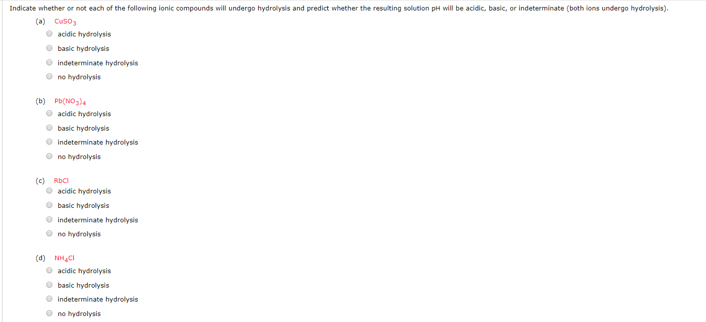 Solved Indicate whether or not each of the following ionic | Chegg.com