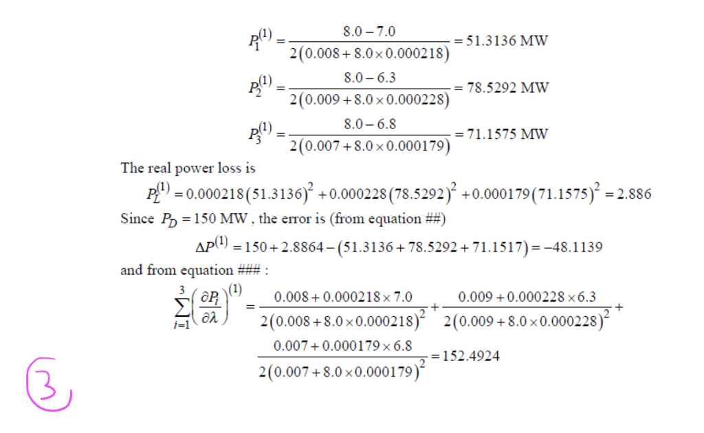 Solved Repeat Example 7.7 on optimal dispatch of generation | Chegg.com