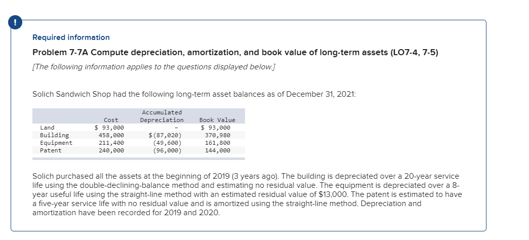 Solved Required information Problem 7-7A Compute | Chegg.com