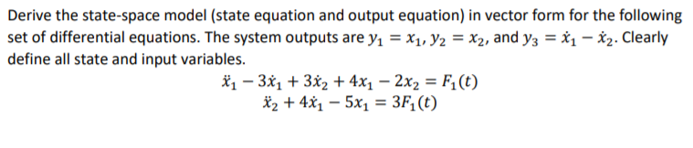 Solved Derive the state-space model (state equation and | Chegg.com