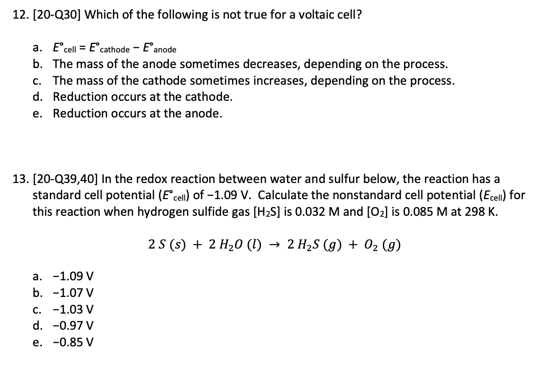 Solved 12. [20-Q30] Which of the following is not true for a | Chegg.com