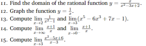 Solved II. Find the domain of the rational function | Chegg.com
