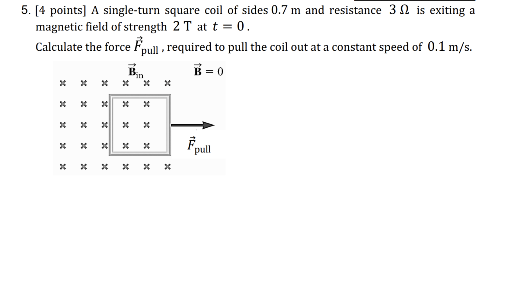 Solved 5. [4 points] A single-turn square coil of sides 0.7 | Chegg.com
