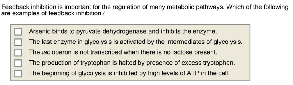 Solved Feedback inhibition is important for the regulation | Chegg.com