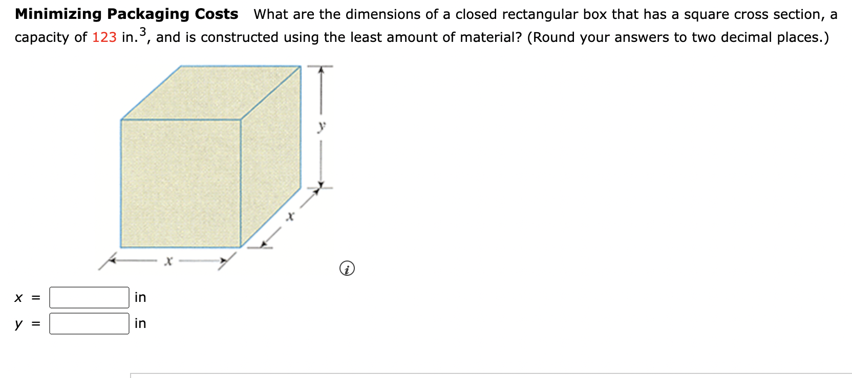 Solved Minimizing Packaging Costs What are the dimensions of | Chegg.com