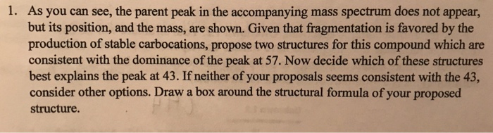 Solved 1. As you can see, the parent peak in the | Chegg.com