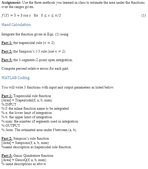 Solved Assignment: Use the three methods you learned in | Chegg.com