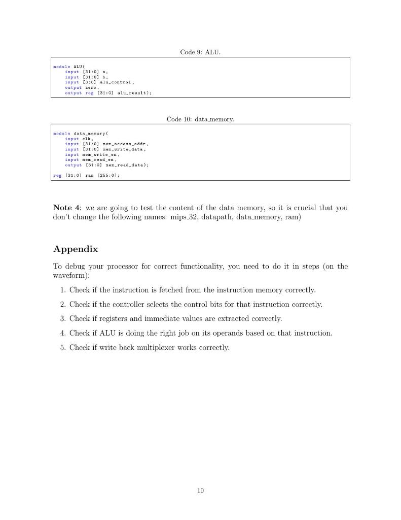 Solved Single Cycle Processor 1 Please Find Instruction 