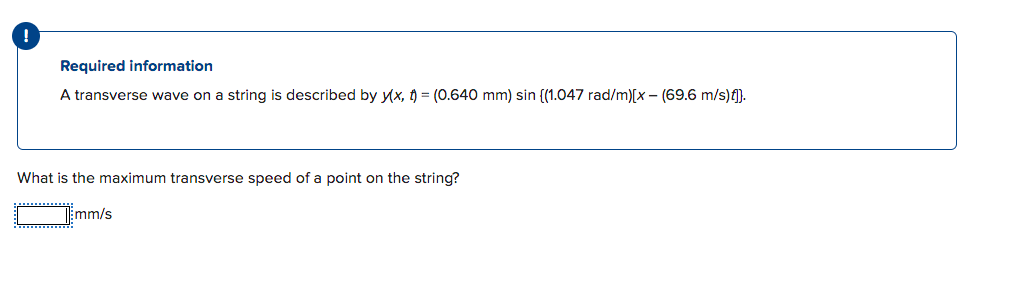 Solved Required information A transverse wave on a string is | Chegg.com