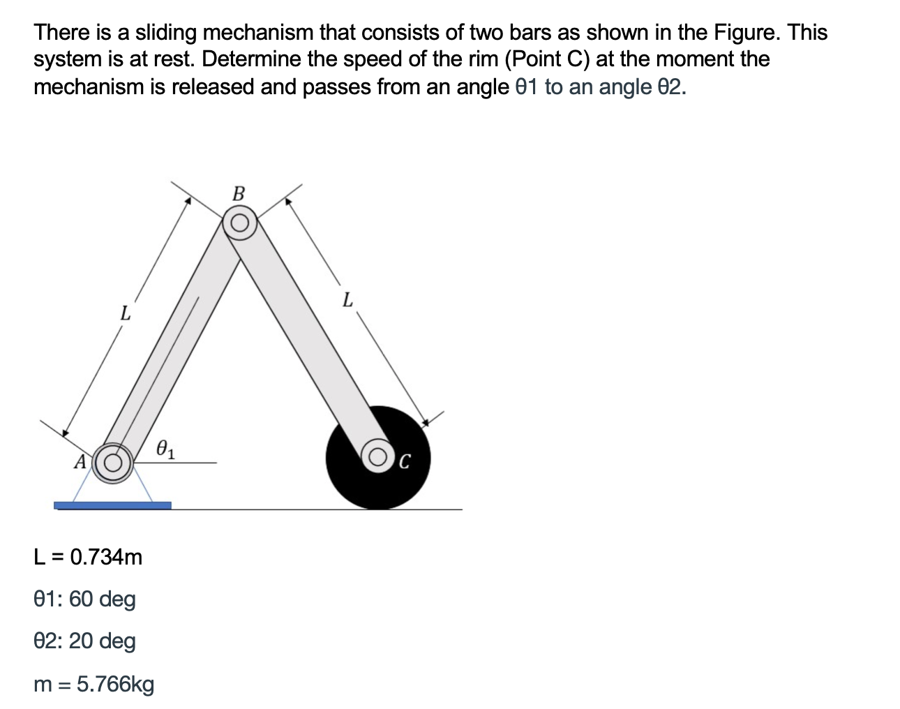 Solved There is a sliding mechanism that consists of two | Chegg.com