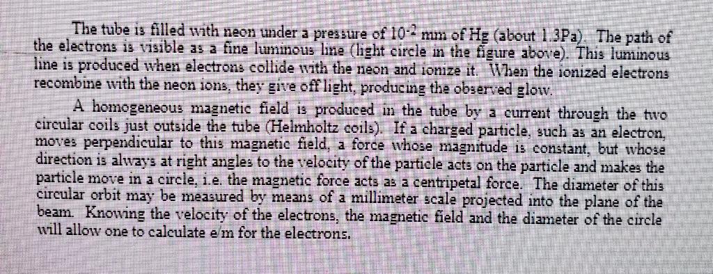 Solved Basic Physics II LAB 6: Using a Fine Beam Tube to | Chegg.com
