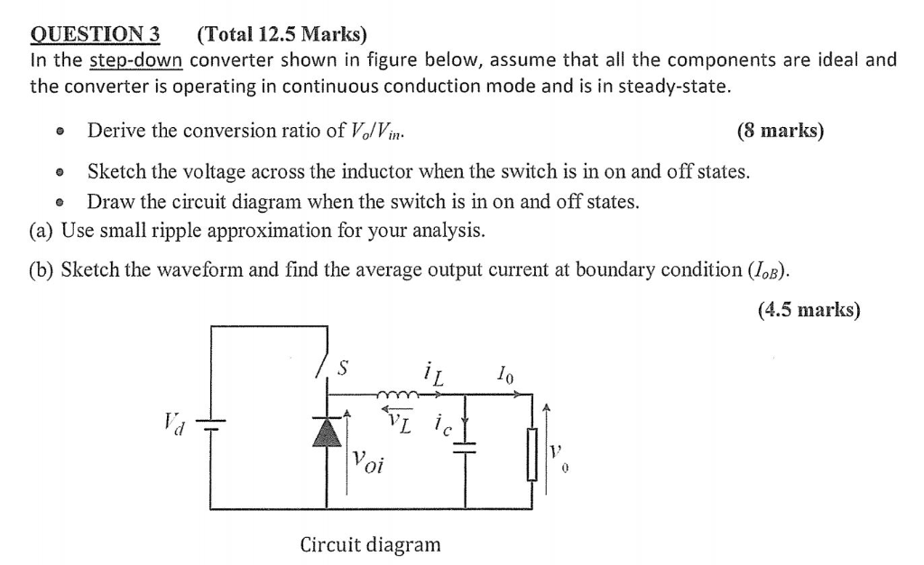 Solved QUESTION 3 (Total 12.5 Marks) In the step-down | Chegg.com