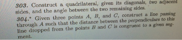 Solved Construct a quadrilateral, given its diagonals, two | Chegg.com