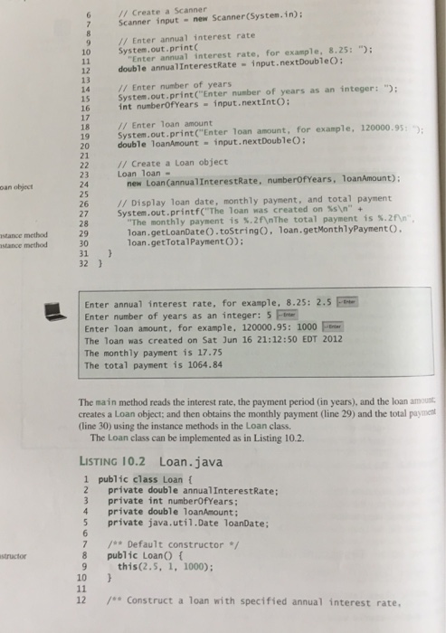 Solved Exercise 1:Implement class Loan provided in listing | Chegg.com