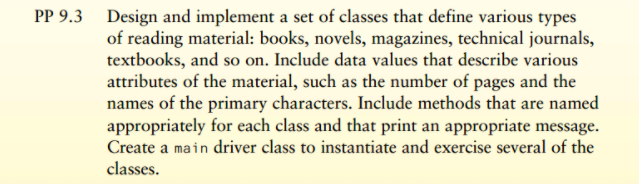 PP 9.3 Design and implement a set of classes that | Chegg.com